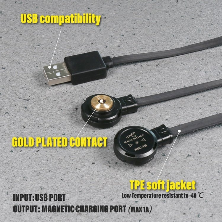 MC10 USB magnetic charging cable – LED Headlamp │ Tactical Flashlight