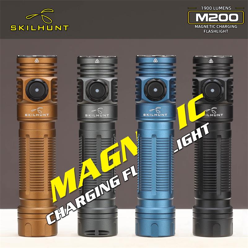 M200 V4 1900 Lumens 18650 Magnetic USB Rechargeable LED Flashlight ...
